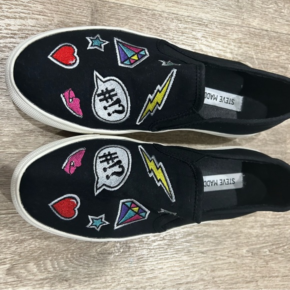 Steve Madden | Shoes | Steve Madden Womens Black Slip On Shoes Size 85 ...